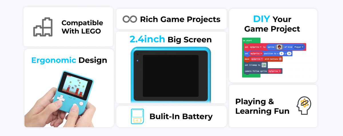 ELECFREAKS Retro Microsoft Makecode Arcade For Education, Kid Game Pro